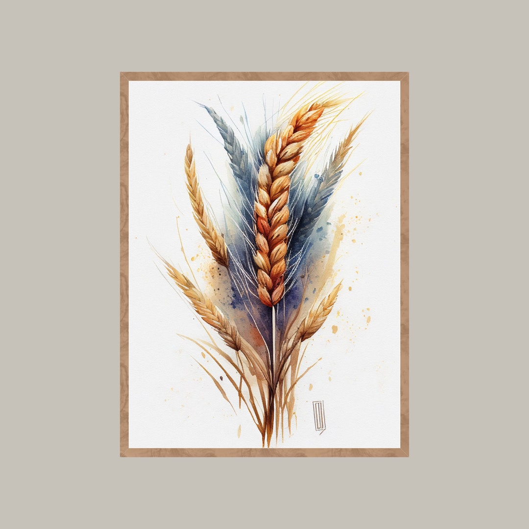 Canvas Wheat Painting Wheat Field Wall Art Neutral Wall Art for Living ...