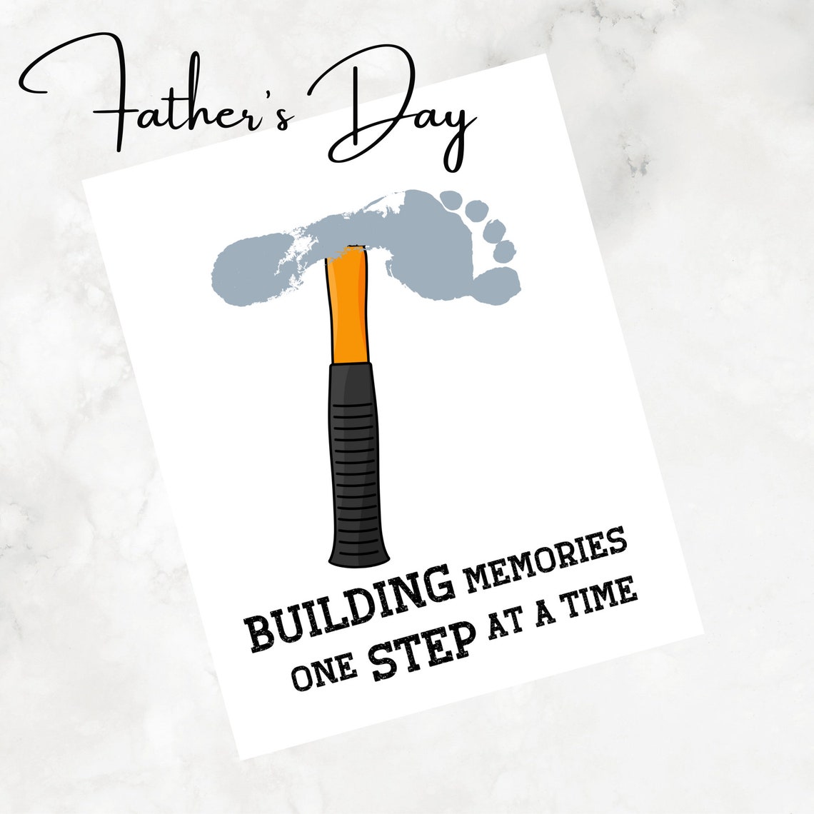 Footprint Art Fathers Day Card Fathers Day Handprint Craft Grandpa ...