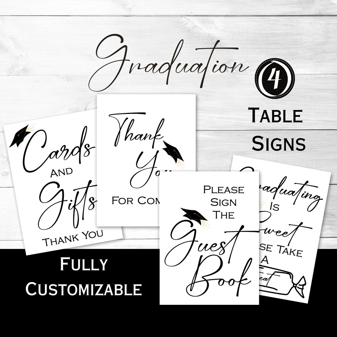 Graduation Table Signs 2023 Graduation Party Ideas Graduation Party ...