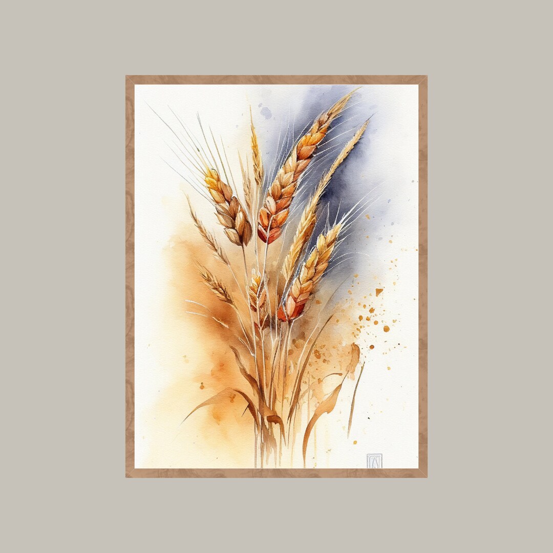 Wheat Wall Art Wheat Print Wheat Field Print Abstract Watercolor ...