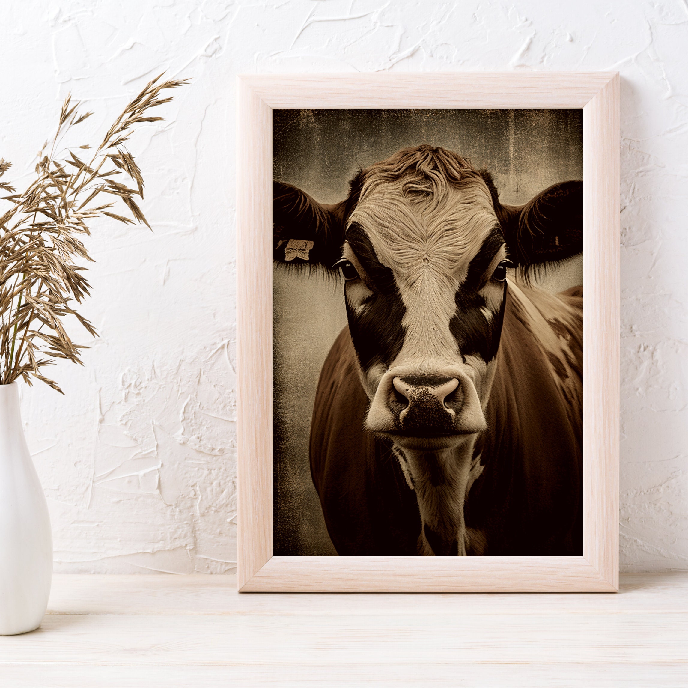 Cow Painting Wall Art Farmhouse Cow Picture Farmhouse Cow Wall - Etsy
