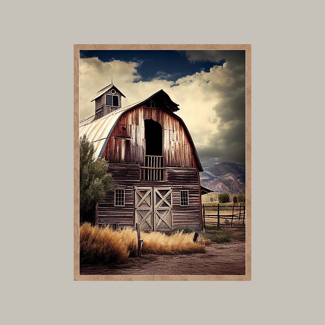 Vintage Barn Print Vintage Barn Wall Art Old Barn Painting - Etsy