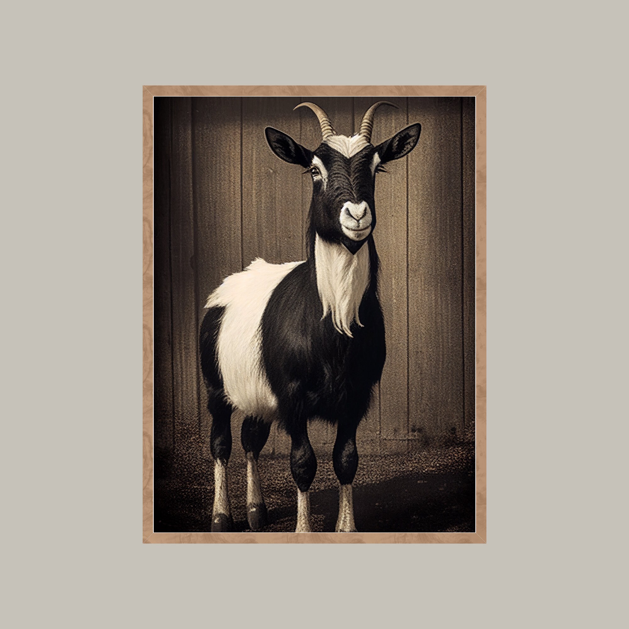 Black and White Goat Wall Art Goat Canvas Picture Goat Wall Art ...