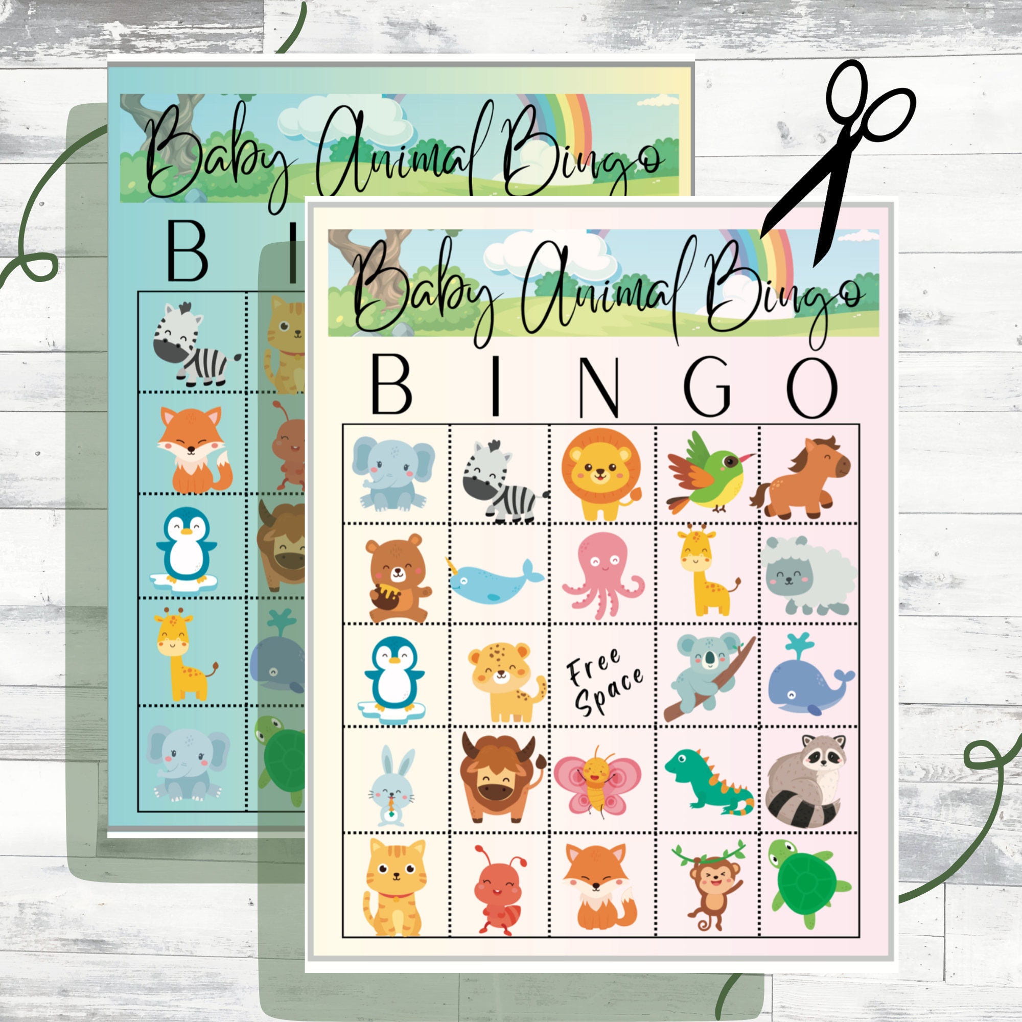 Baby Animal Bingo Game Printable Preschool Animal Bingo School Party ...