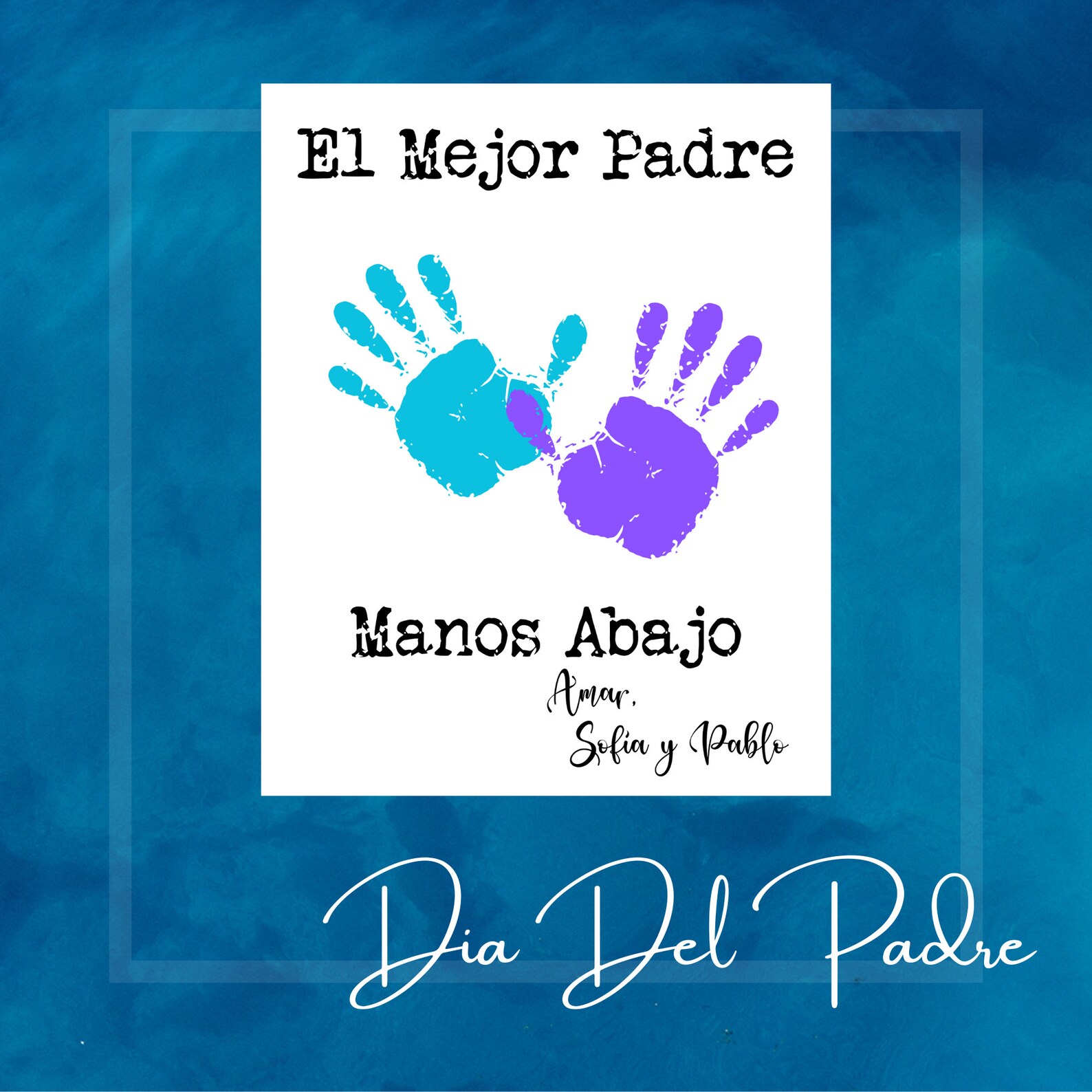 Spanish Fathers Day Handprint Feliz Día Del Padre Spanish Dad Gift ...