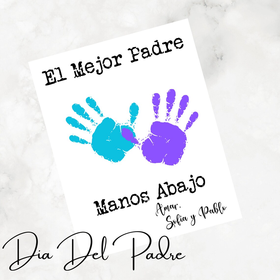 Spanish Fathers Day Handprint Feliz Día Del Padre Spanish Dad Gift ...