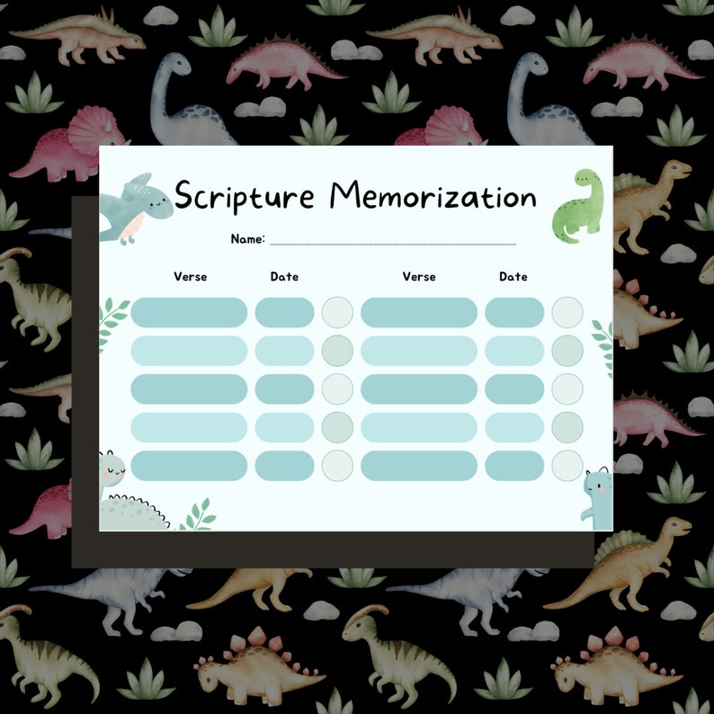 Kids Scripture Chart Children's Bible Verse Memory Chart Best Memory ...
