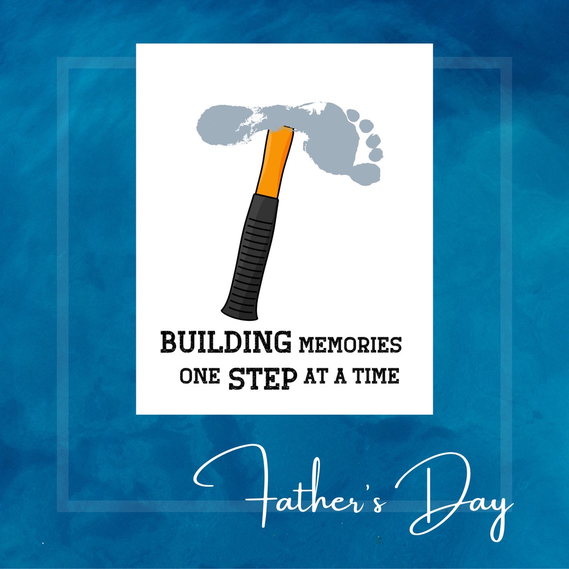 Footprint Art Fathers Day Card Fathers Day Handprint Craft Grandpa ...