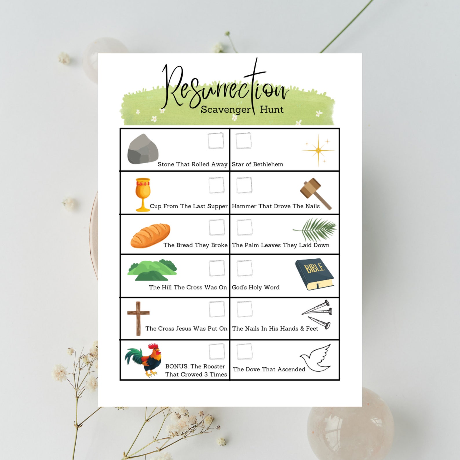 Resurrection Scavenger Hunt Printable Sunday School Resurrection ...