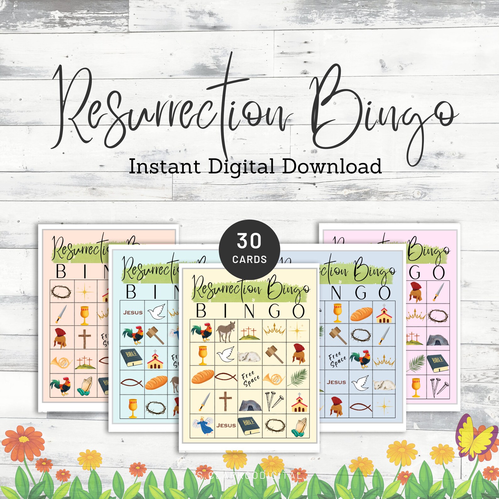 Resurrection Bingo Game Printable Sunday School Resurrection Bingo Game ...
