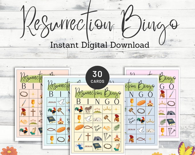 Resurrection Bingo Game Printable Sunday School Resurrection Bingo Game ...