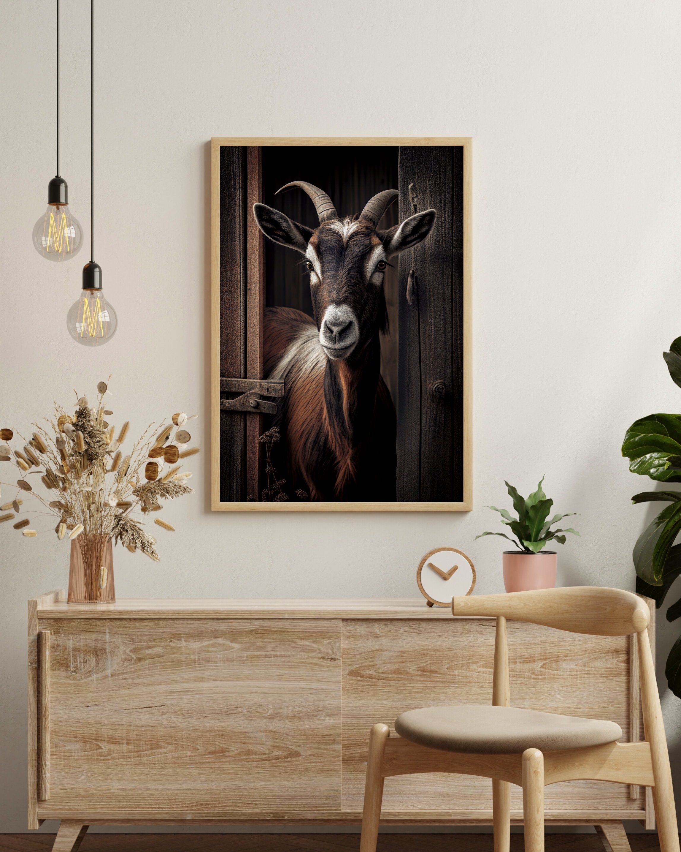 Farmhouse Goat Decor Goat Canvas Goat Wall Art Vintage Farmhouse Print ...