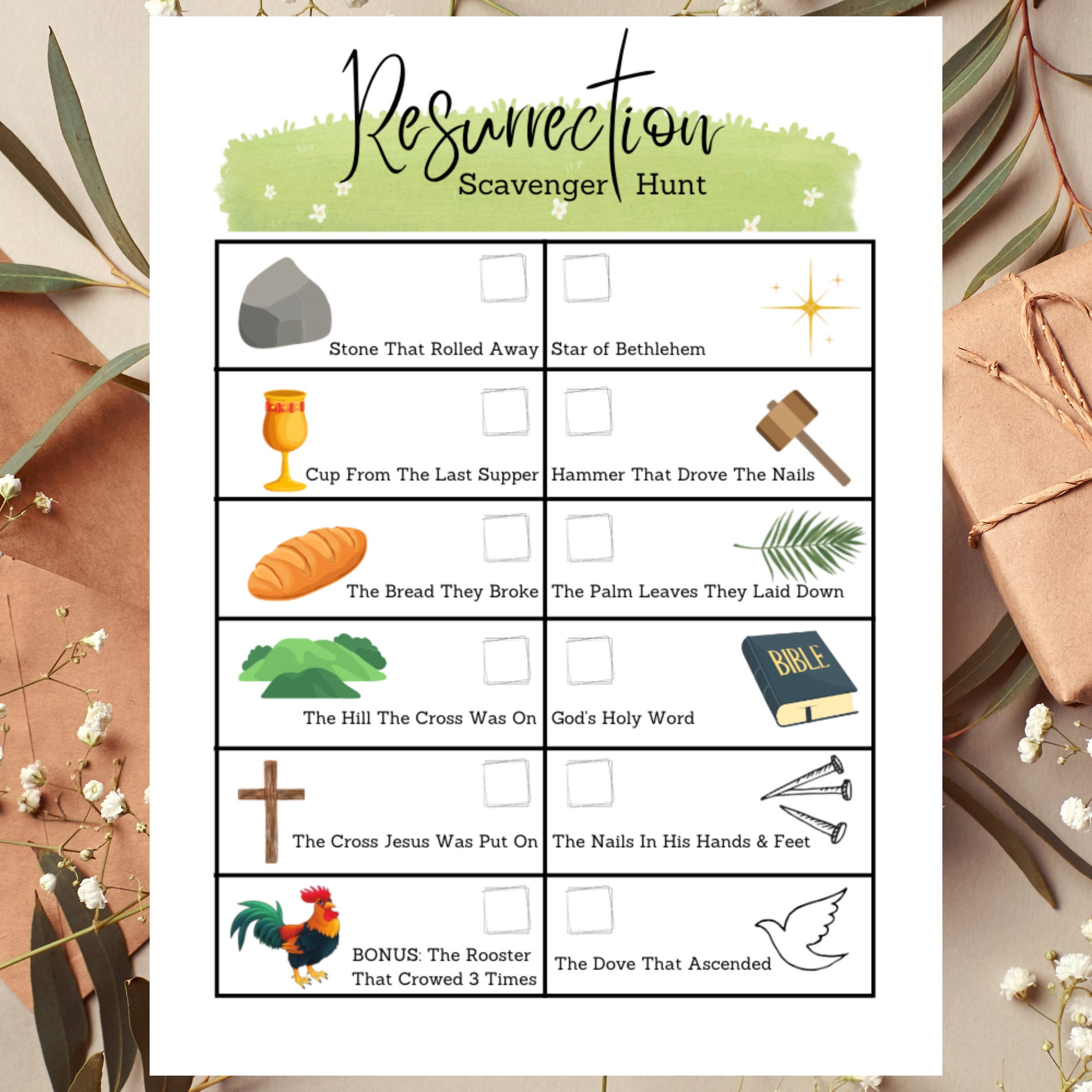 Resurrection Scavenger Hunt Printable Sunday School Resurrection ...