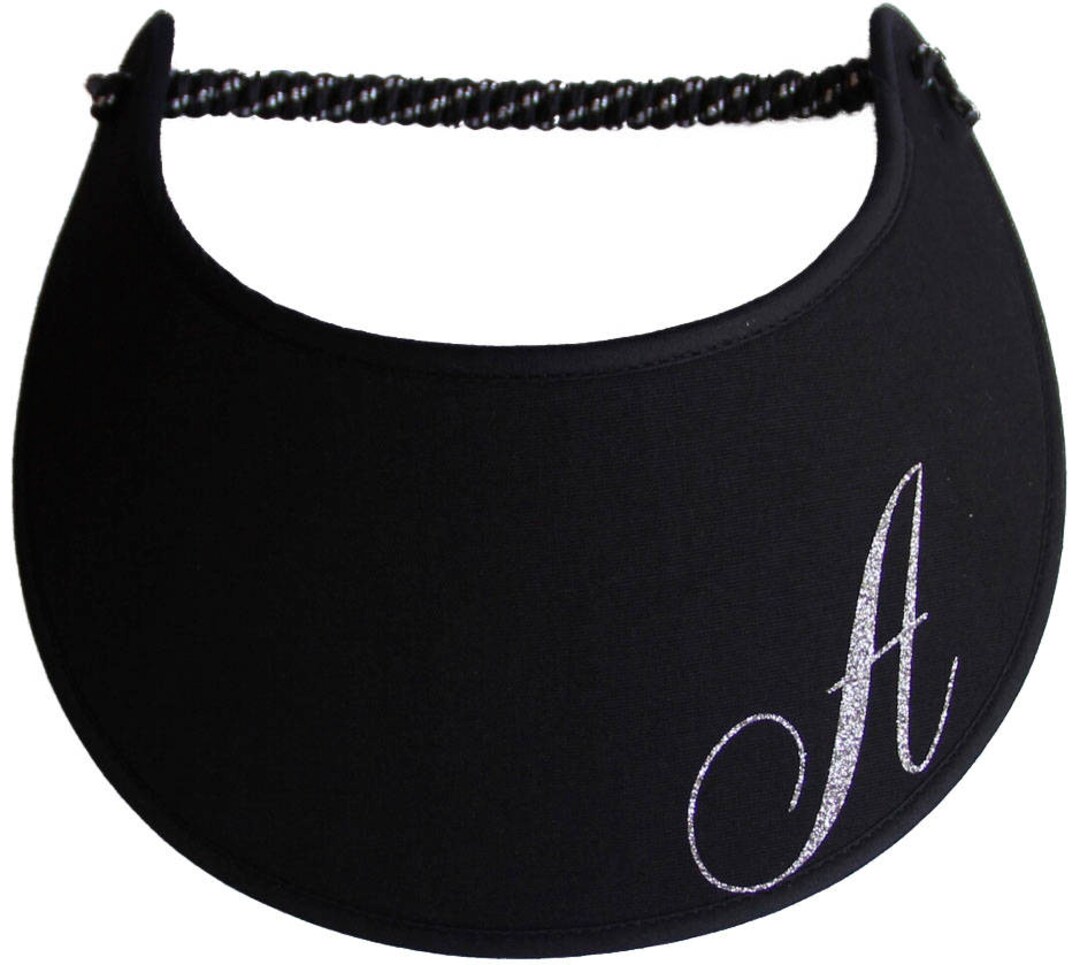 A/A the Sun Visors Feature a Bling Initial and Fabric-trimmed Edges ...