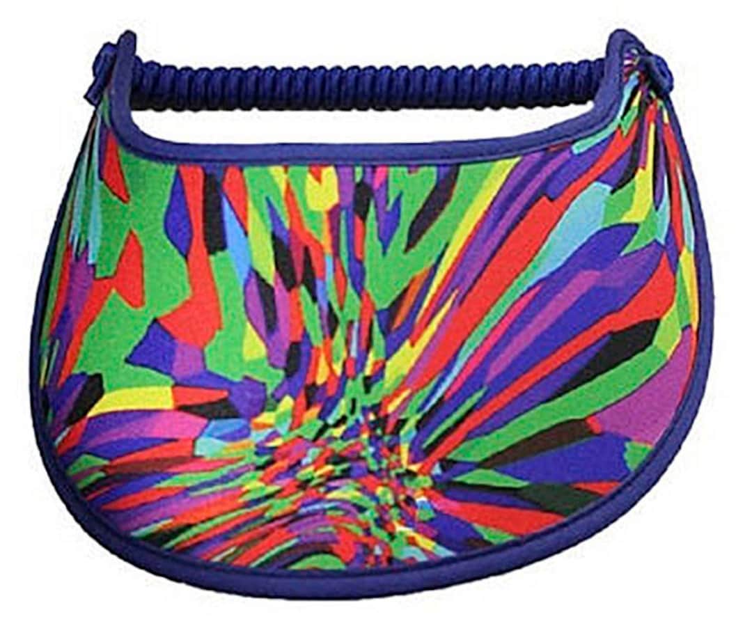M140 Visor With Burst of Color. Fabric Trimmed Edges in Blue. - Etsy