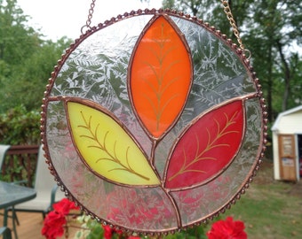 Stained Glass Sun Catcher Fall - Etsy