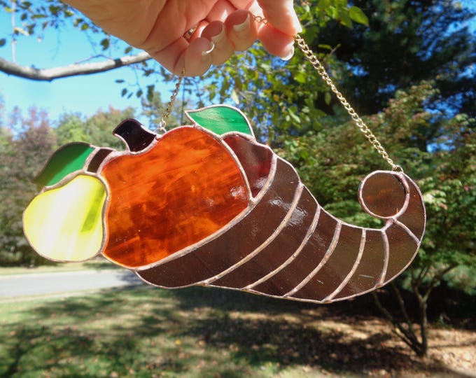 Thanksgiving Cornucopia Stained Glass Stained Glass Window Film - Etsy