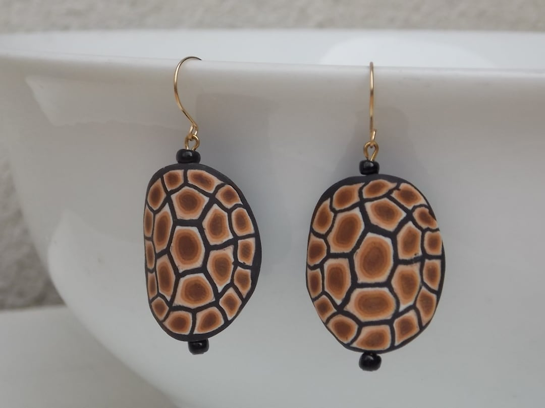 Artisan Turtle Shell Earrings, Not Painted, Lightweight and Unique - Etsy