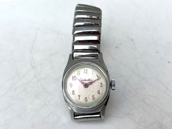 Vintage Cinderella Wind Up Wristwatch, Metal Stretch … - Gem