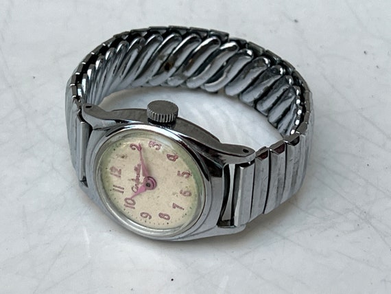Vintage Cinderella Wind Up Wristwatch, Metal Stretch … - Gem
