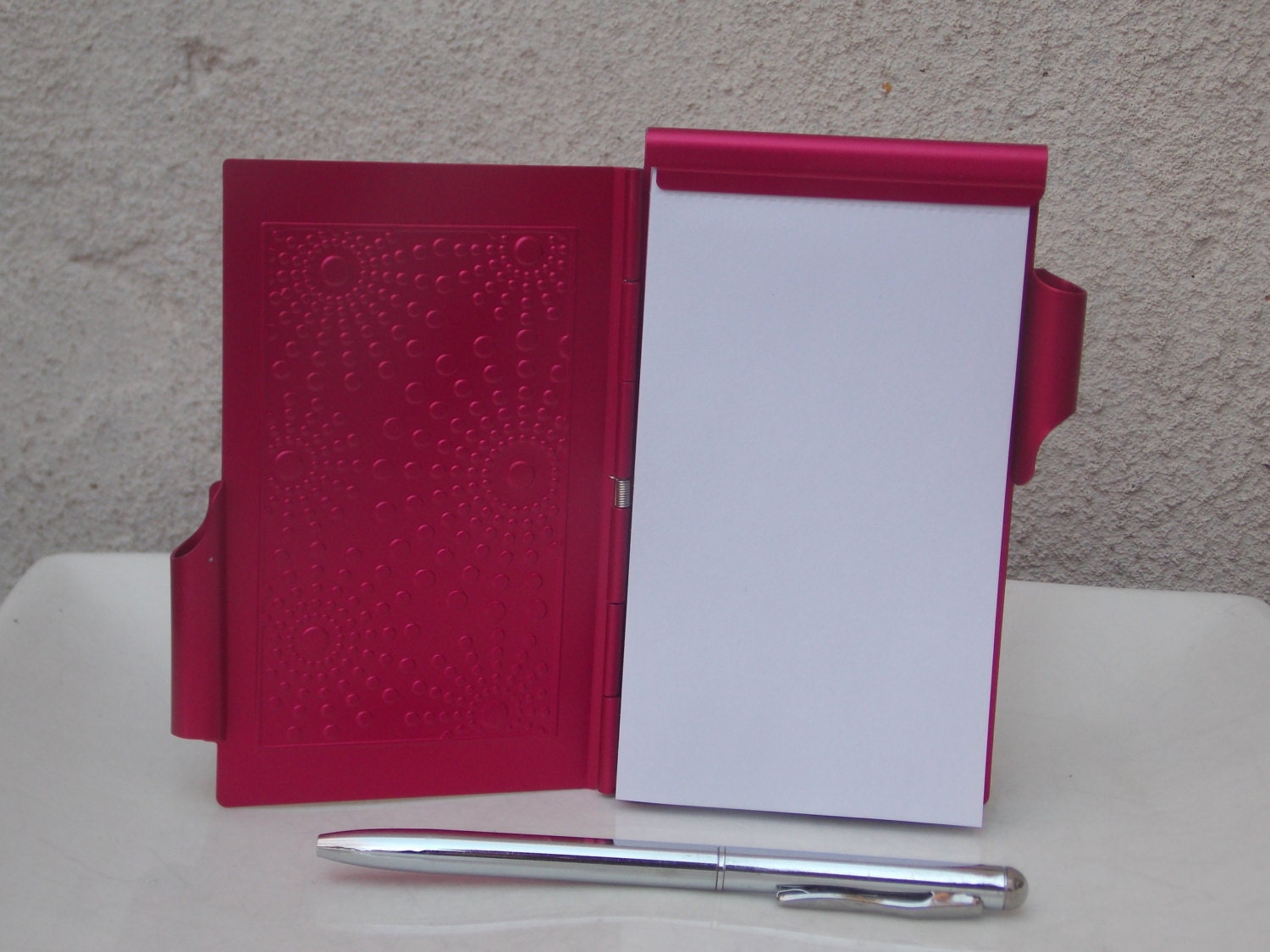 SET OF THREE Ultra Thin Metal Note Pad Holder With Pen, in Jeweled ...