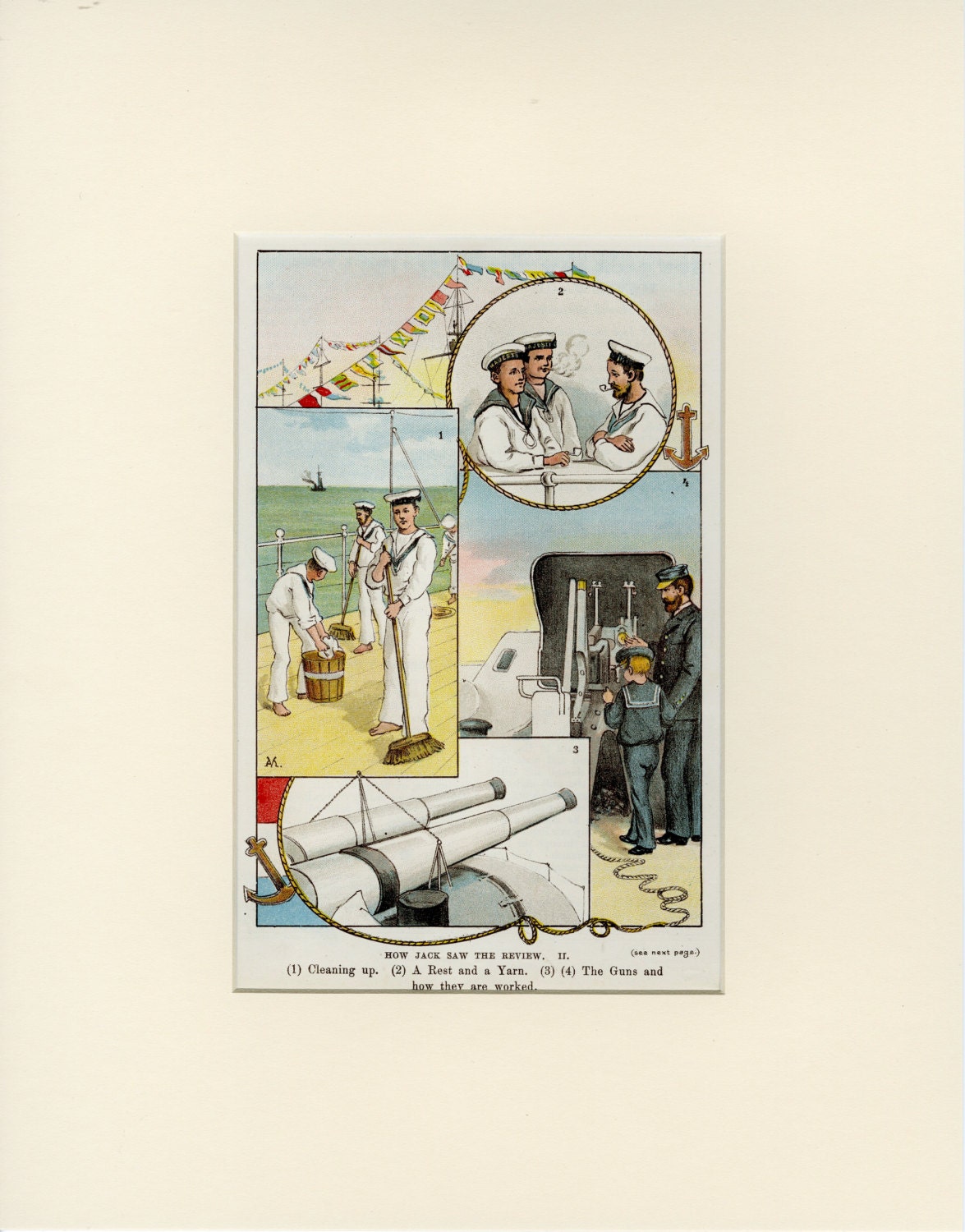 Vintage Sailor Art Print C1890 Ship Decor Sailor T Etsy