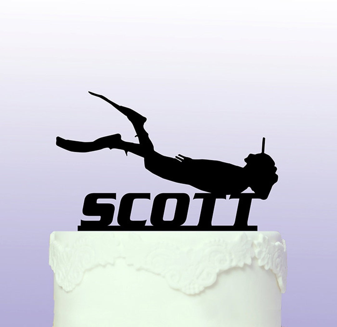Personalised Scuba Diving Cake Topper - Etsy