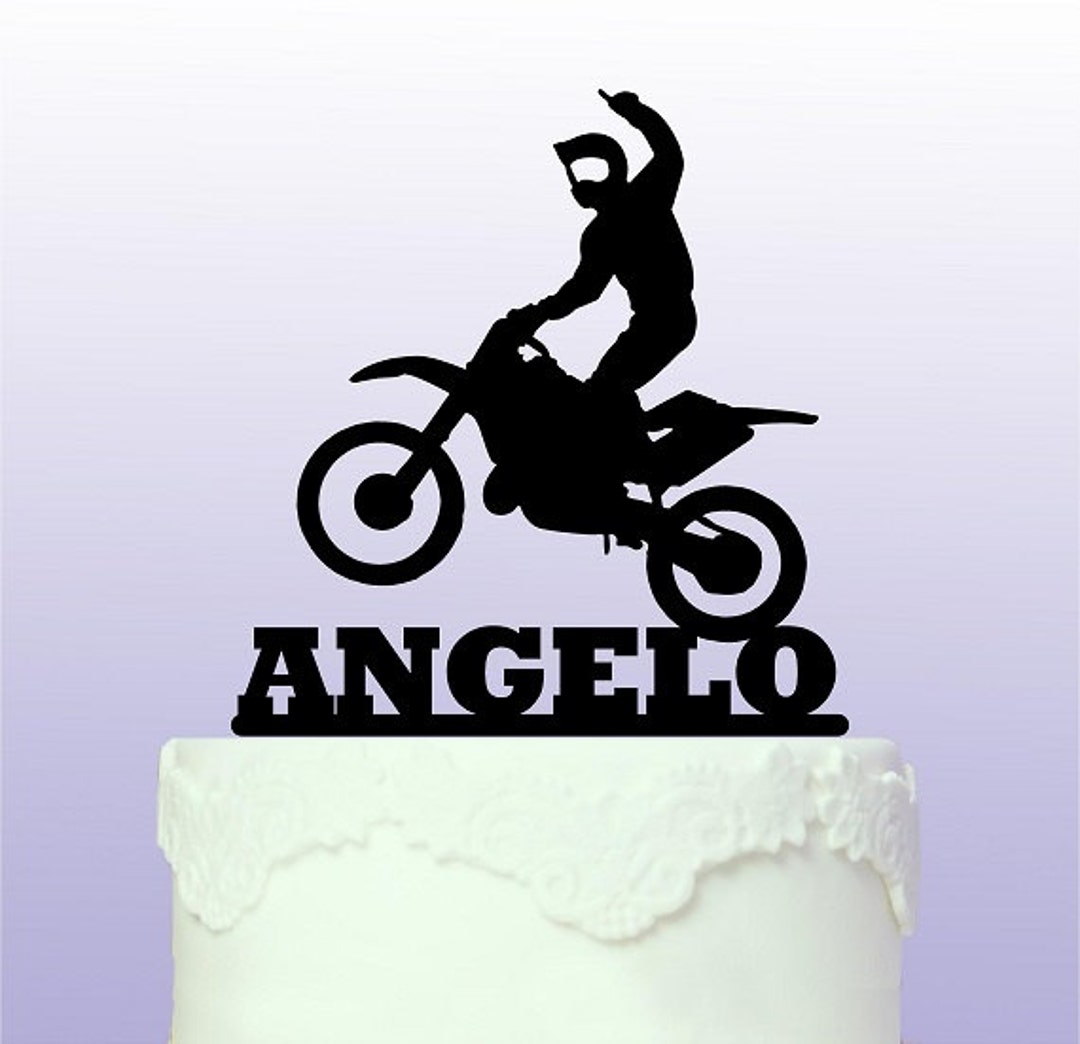 Personalised Fun Motocross Cake Topper - Etsy