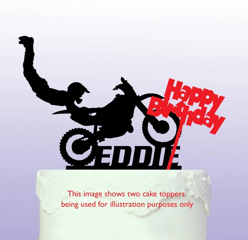 Personalised Fun Motocross Cake Topper - Etsy