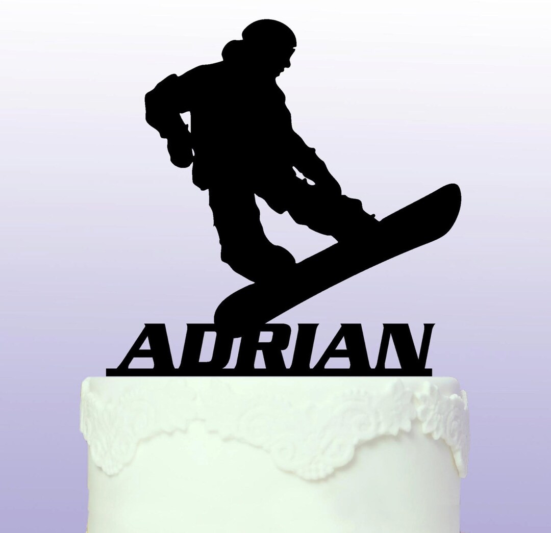 Personalised Snowboarding Cake Topper - Etsy