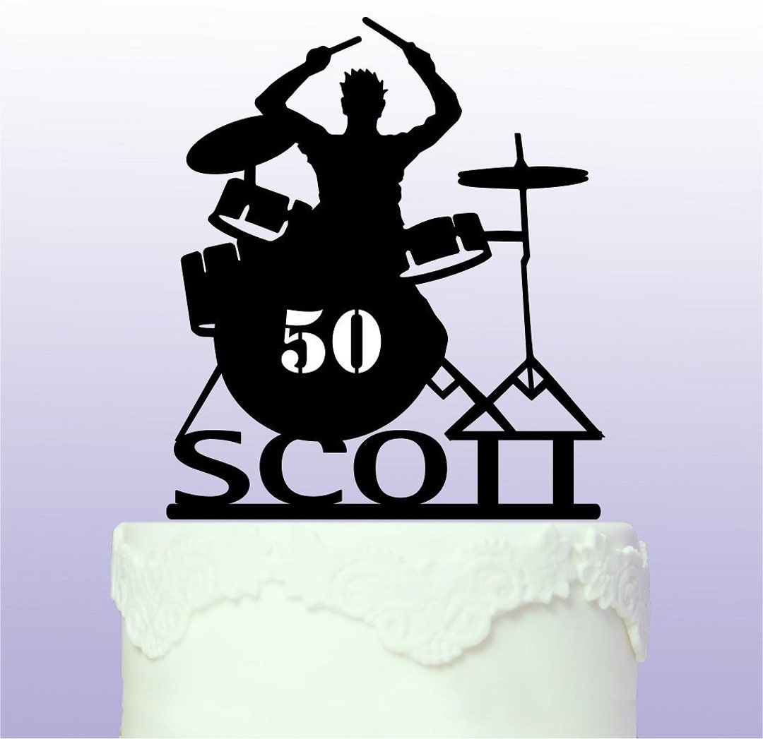 Personalised Drummer Cake Topper - Etsy