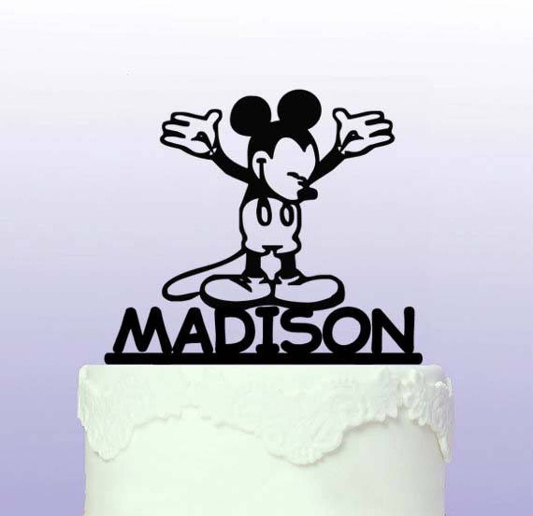Personalised Mickey Mouse Cake Topper - Etsy