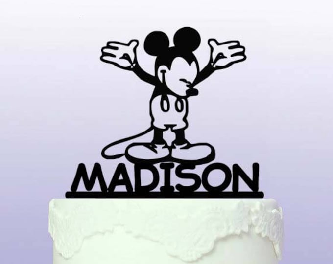 Personalised Mickey Mouse Cake Topper - Etsy