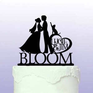 Personalised Wedding Kiss Cake Topper and Options With Cat - Etsy