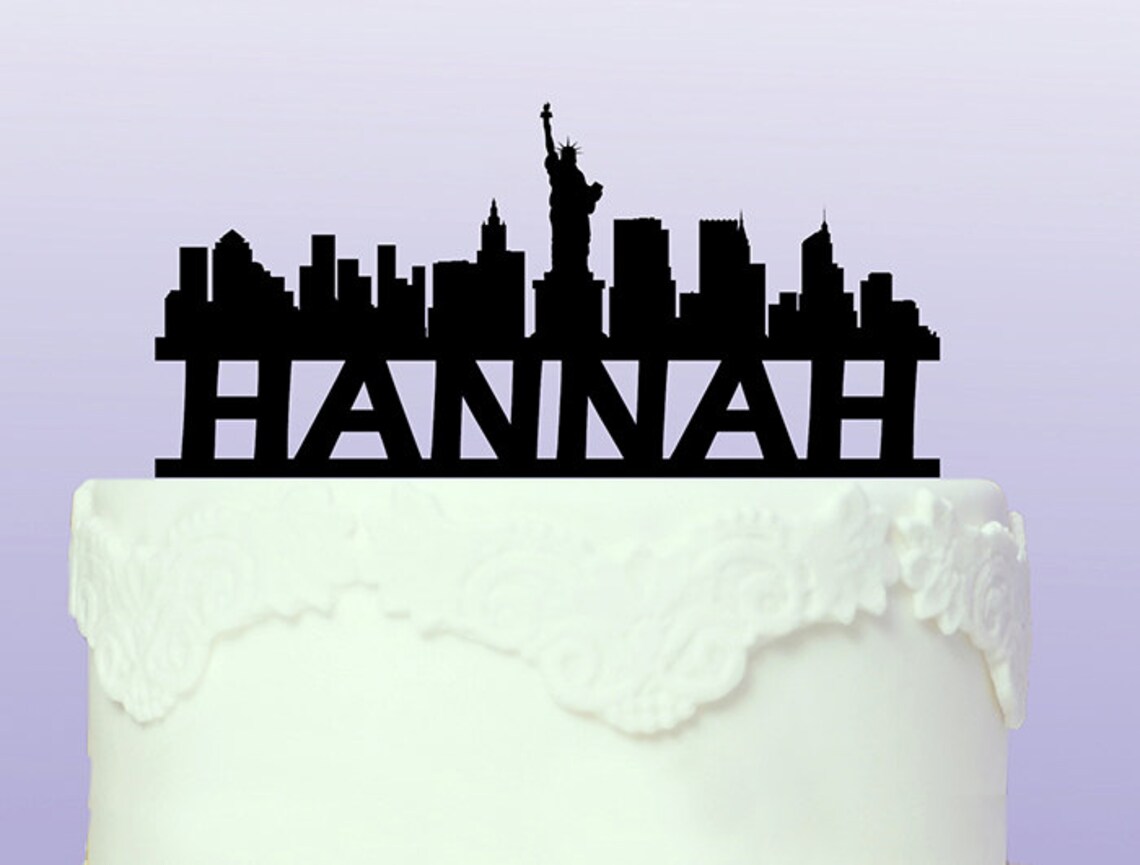 Personalised New York Cityscape Cake Topper - Etsy