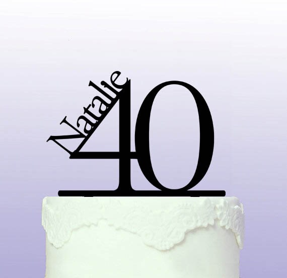 Elegant 40th Birthday Cake Topper | Etsy