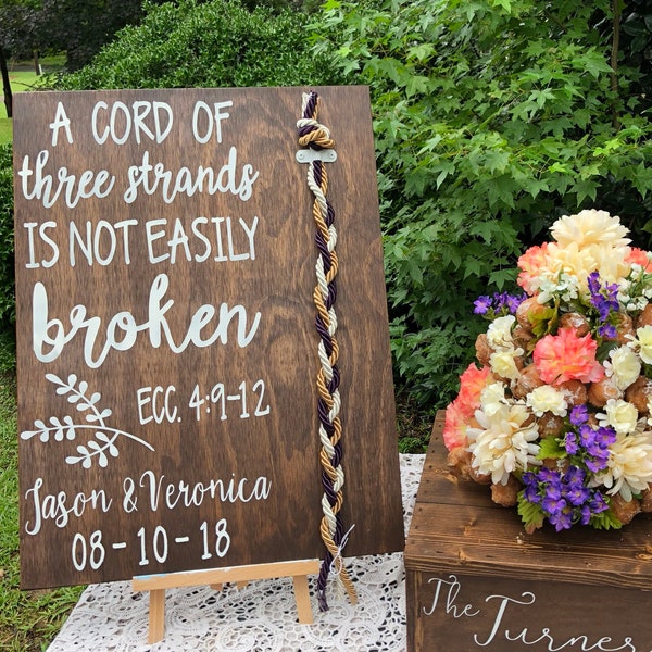 A Cord of Three Strands Wedding Sign - Etsy