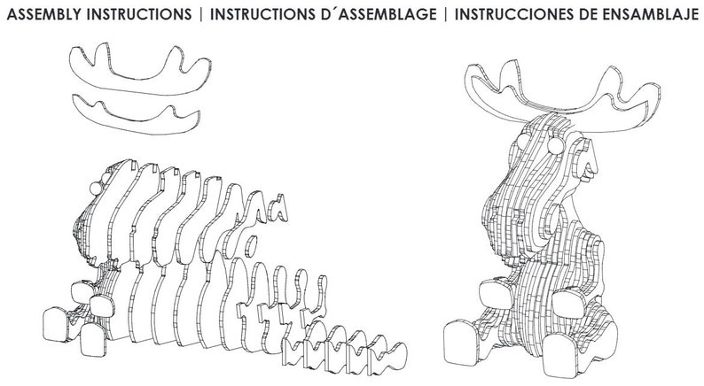 Moose 3D Modeling Craft Kit Recycled Paper Figurine | Etsy
