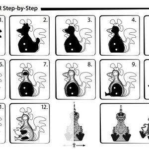 Chicken / Rooster 3D Modeling Craft Kit, Recycled Paper Figurine - Etsy