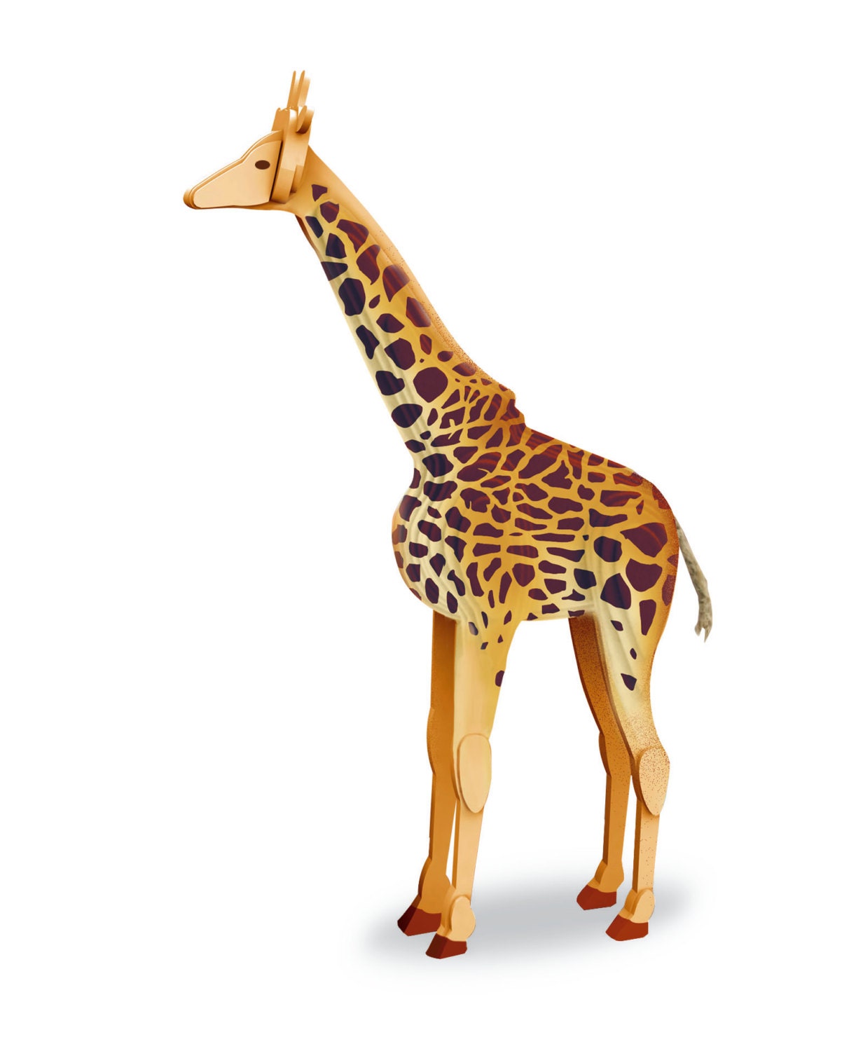 Safari Animals 3D Modeling Craft Kit - 3 Animals, Paint, Brushes & Glue ...