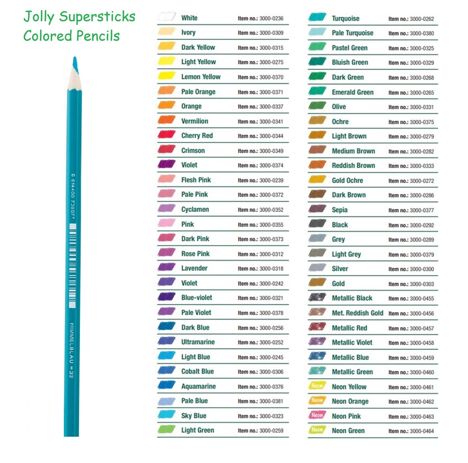 Jolly Supersticks Colored Pencils: Single Color Box of 12, 50 Colors ...