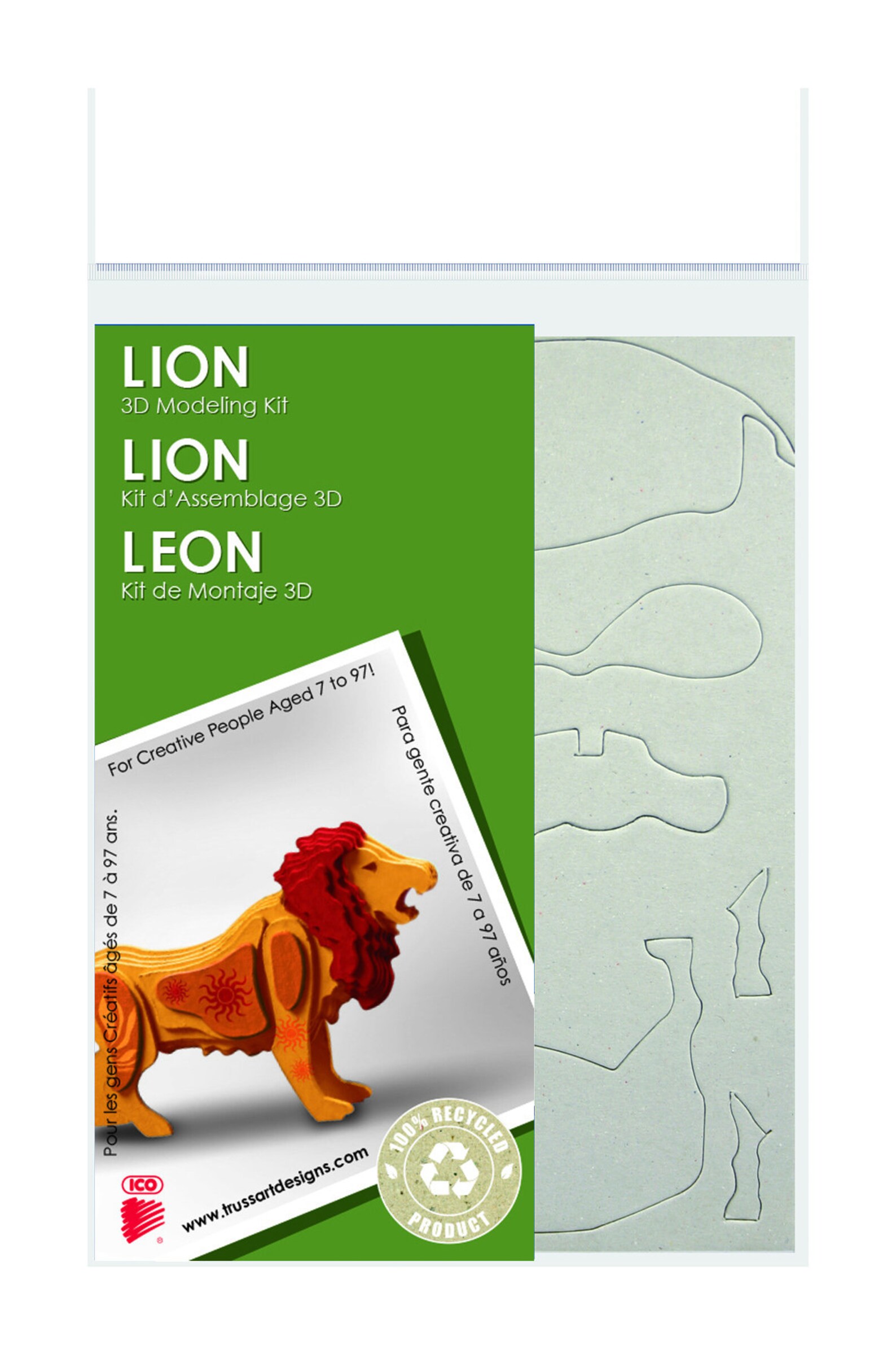 Lion 3D Modeling Craft Kit Recycled Paper Figurine - Etsy