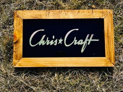 Reverse Glass Hand Painted Chris Craft Sign With Copper and 23kt Gold ...