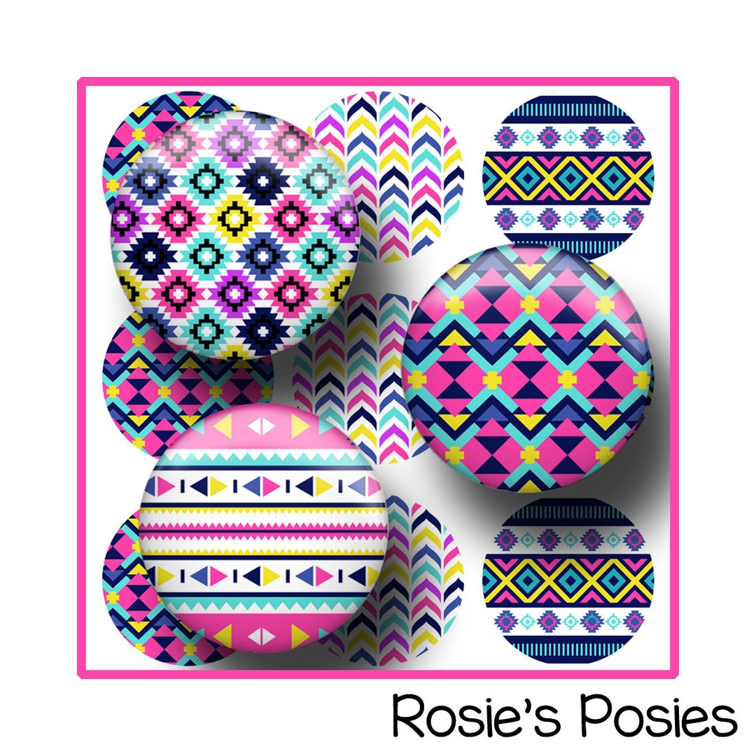 Aztec Tribal Bottle Cap Image Sheet, Jewelry Pendant Images - Etsy