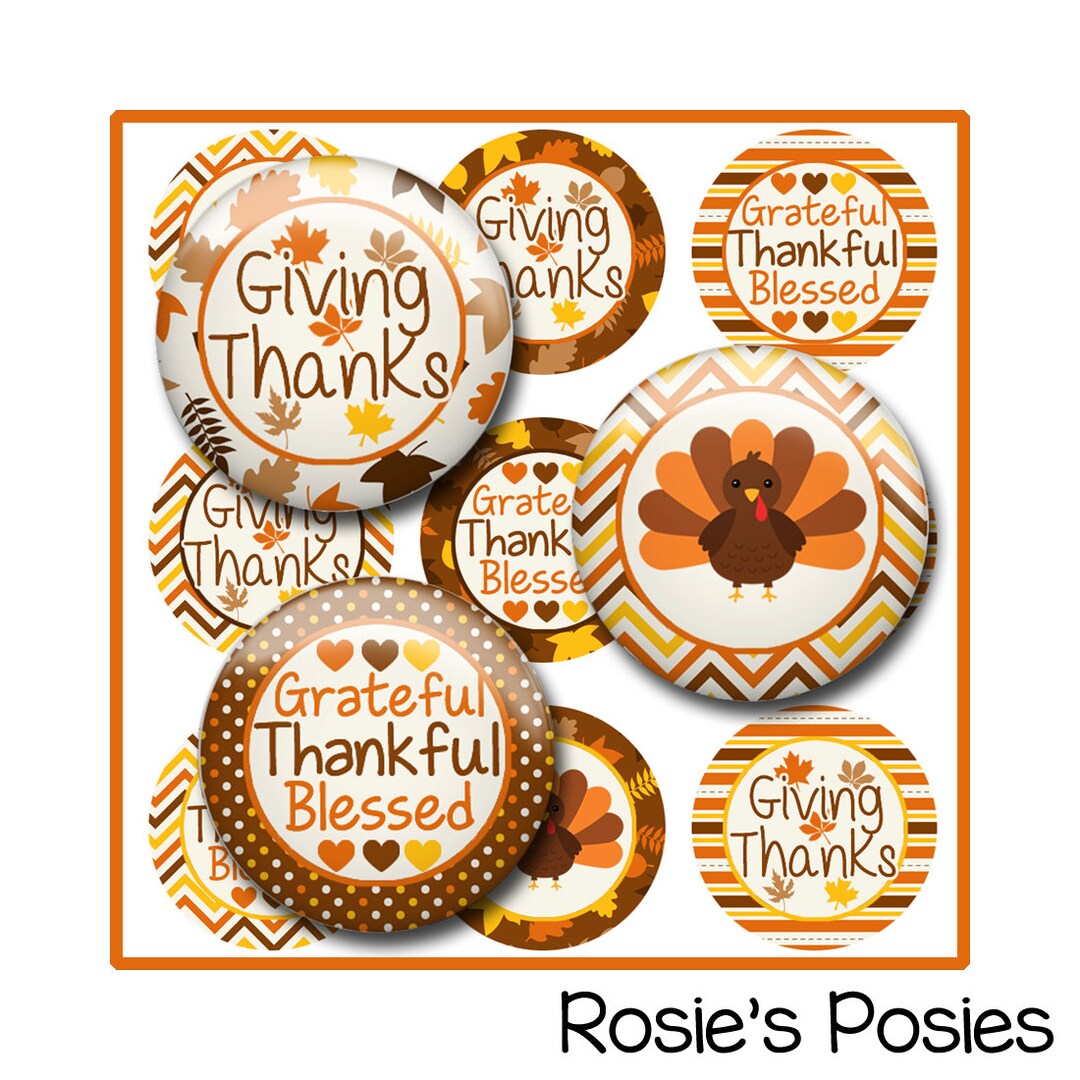 Thanksgiving Bottle Cap Image Sheet, Thankful, Giving Thanks, Turkey - Etsy
