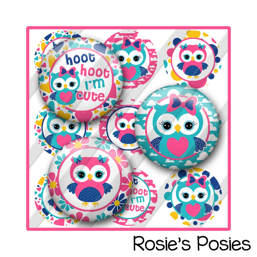 Owl Bottle Cap Image Sheet, Cute Hoot Sayings Printable - Etsy