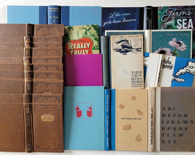 Choose Upcycled Book Covers, Front Back and Spine, Vintage Cloth or ...