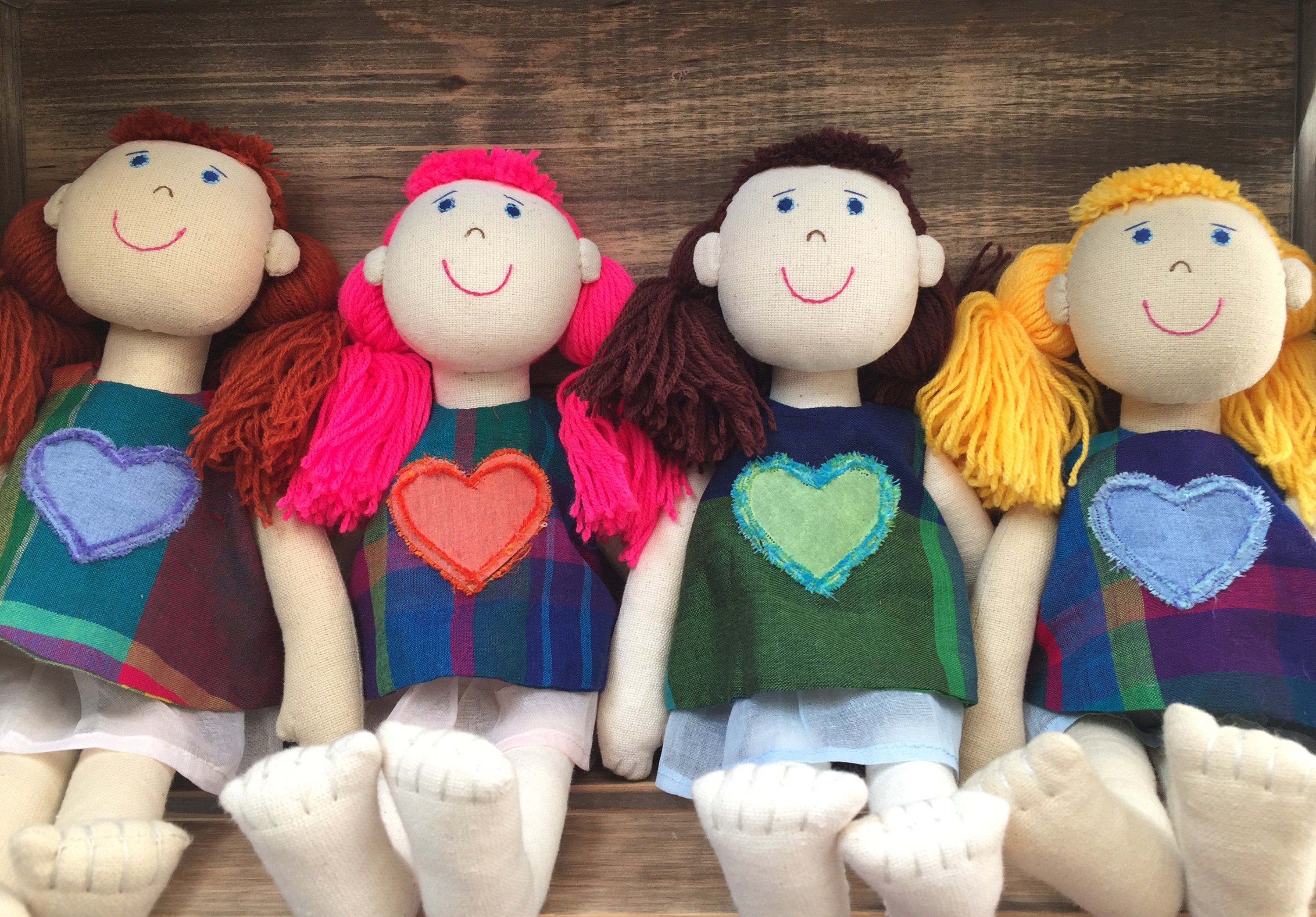 Handcrafted Cotton Rag Doll: Embroidered Heart, Collector's Item - Etsy