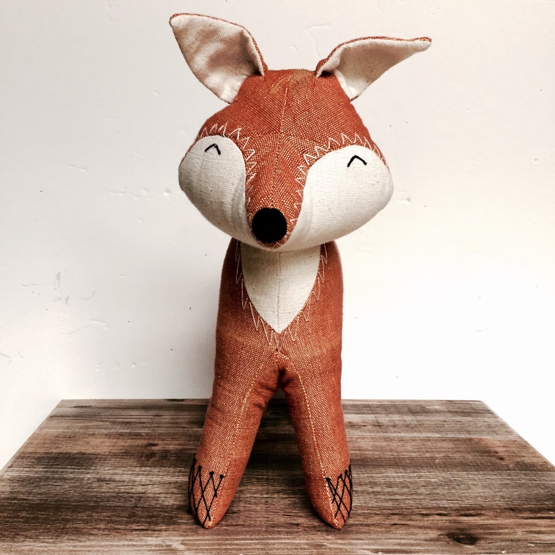 NEW Smiley Fox Toy Burn Orange Body Hand Made Hand Woven Hand ...
