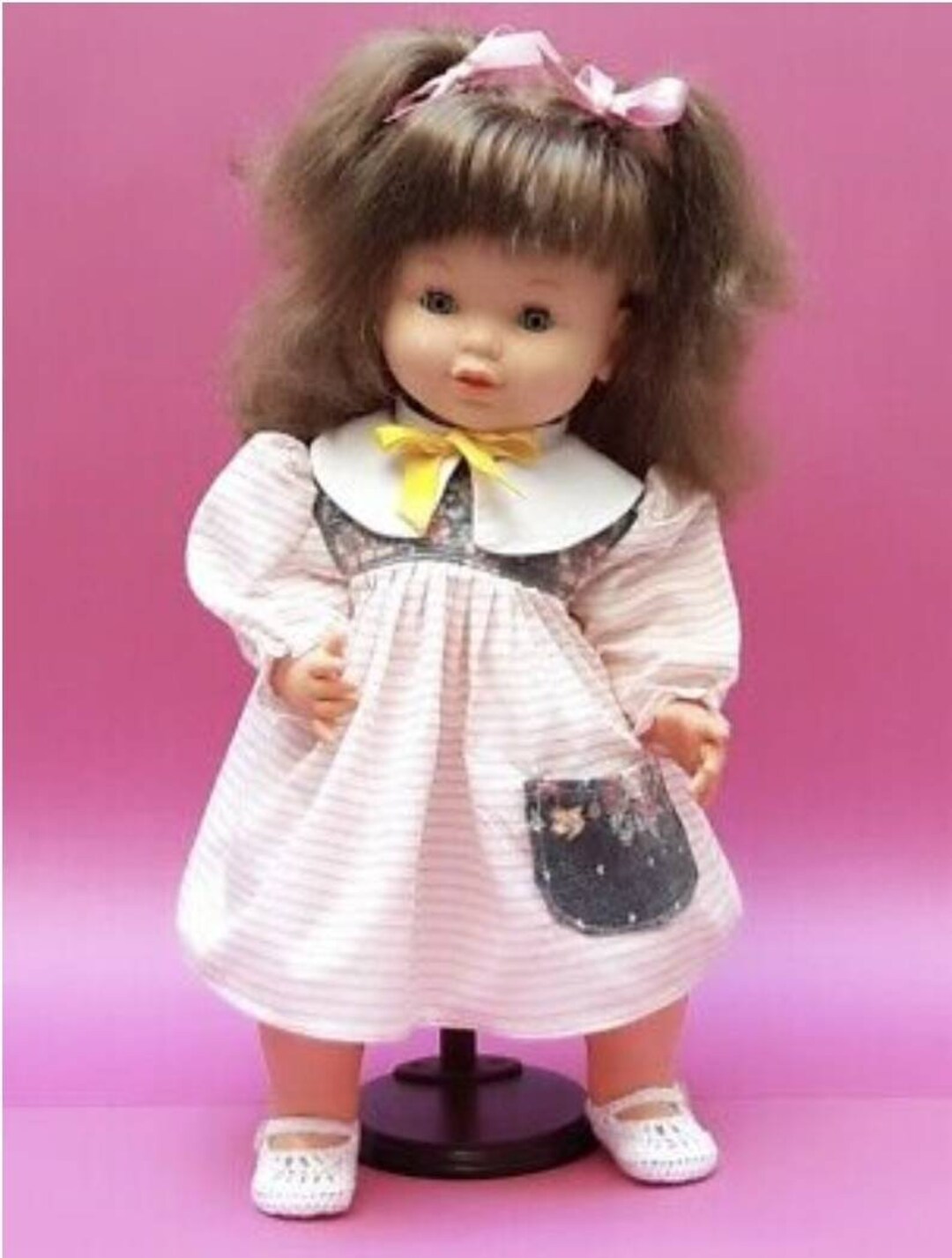 R A R E!! Vintage Jesmar Doll 1980s Jesmar Baby Doll Brown Hair Blue ...